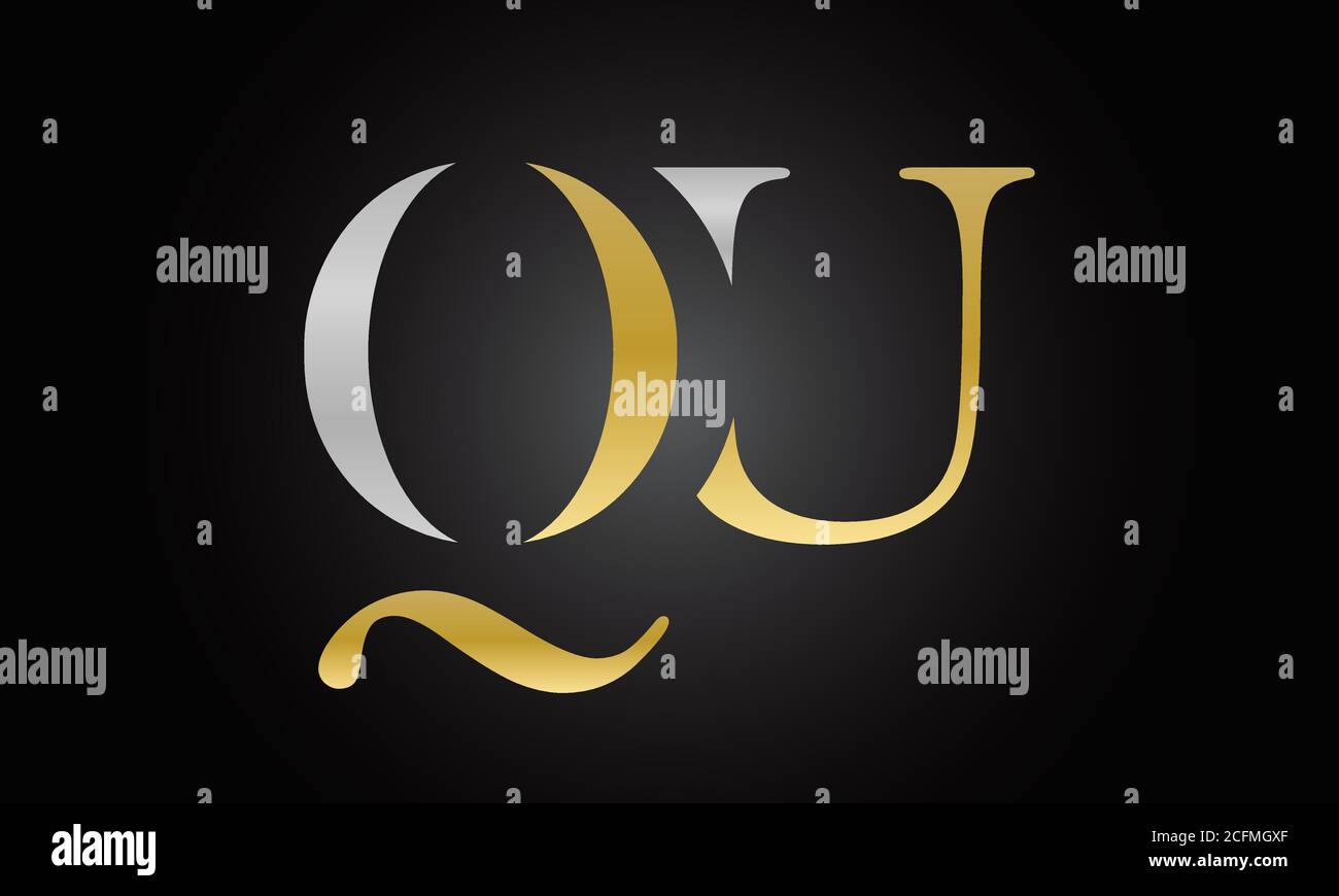 Initial letter QU logo design with modern business typography vector ...