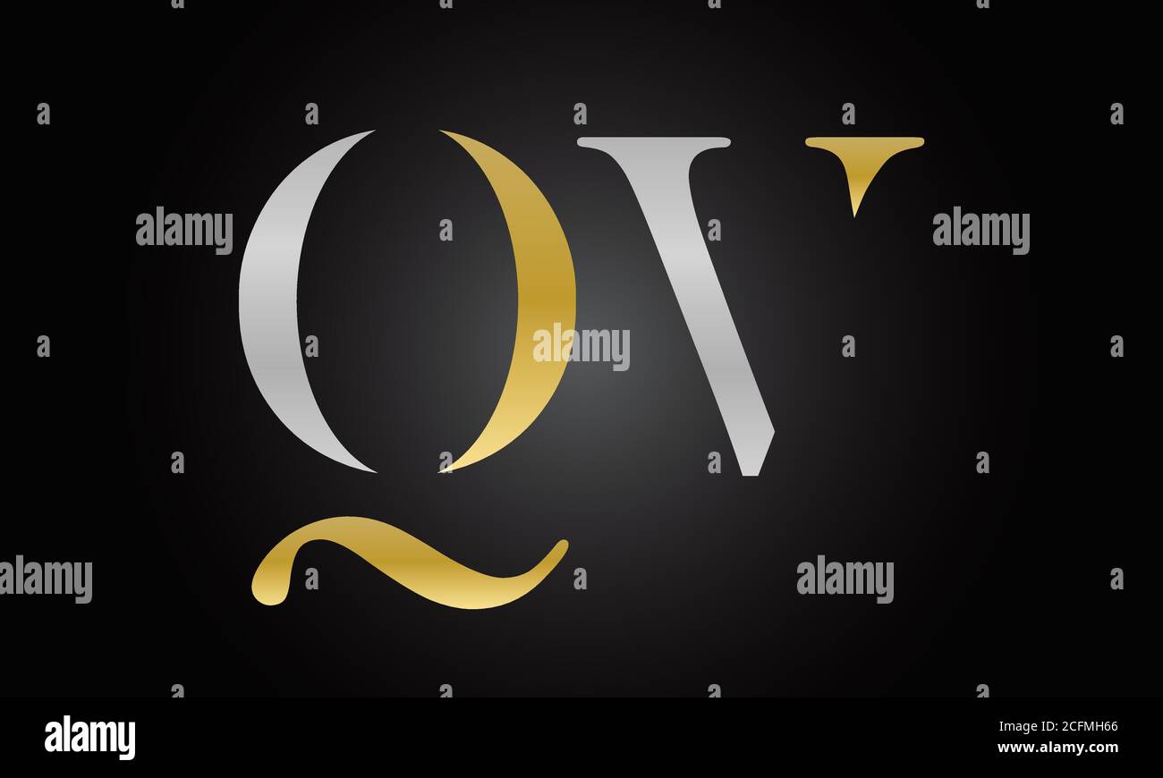 Initial letter QV logo design with modern business typography vector ...