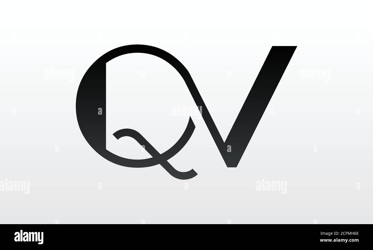 Initial letter QV logo design with modern business typography vector ...