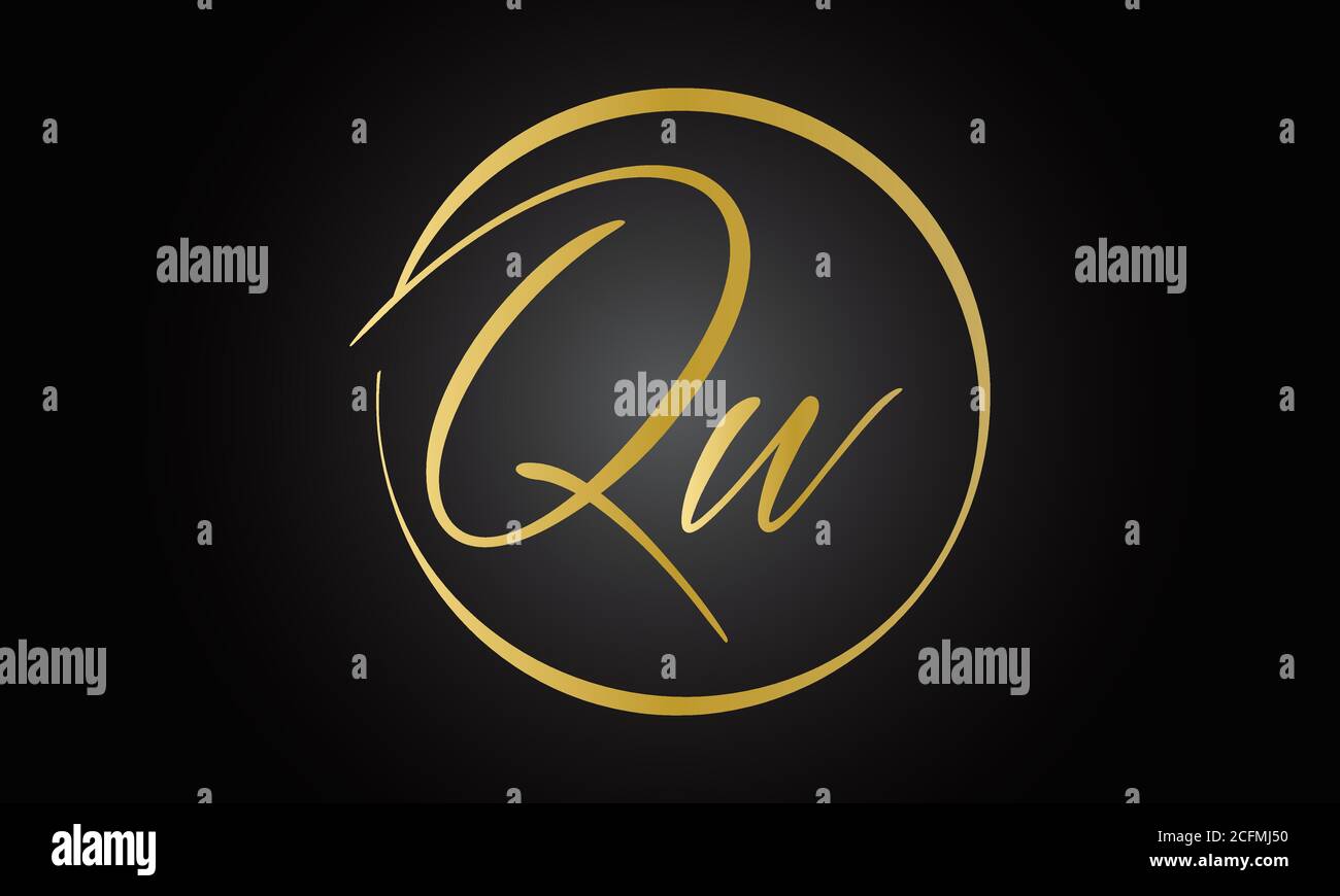 Initial letter QW logo design with modern business typography vector ...