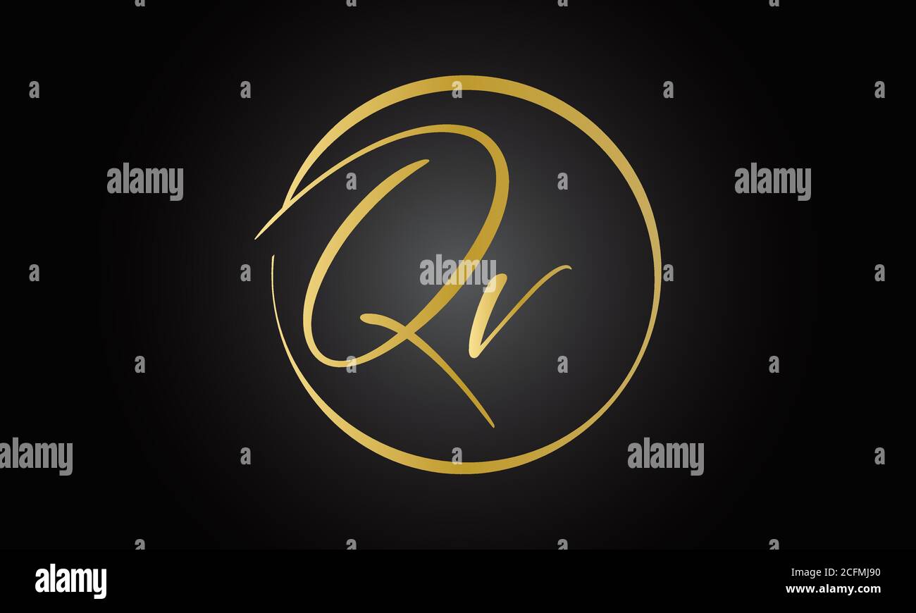 Initial letter QV logo design with modern business typography vector ...