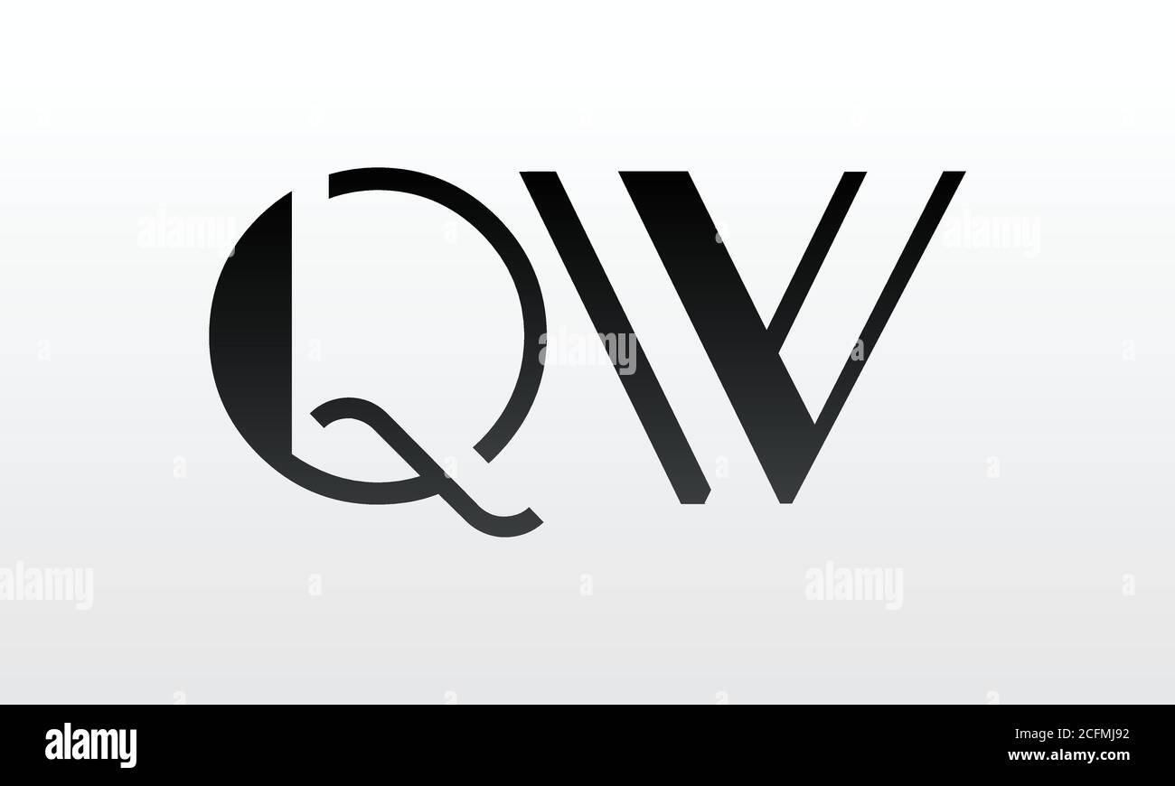 Initial letter QW logo design with modern business typography vector ...
