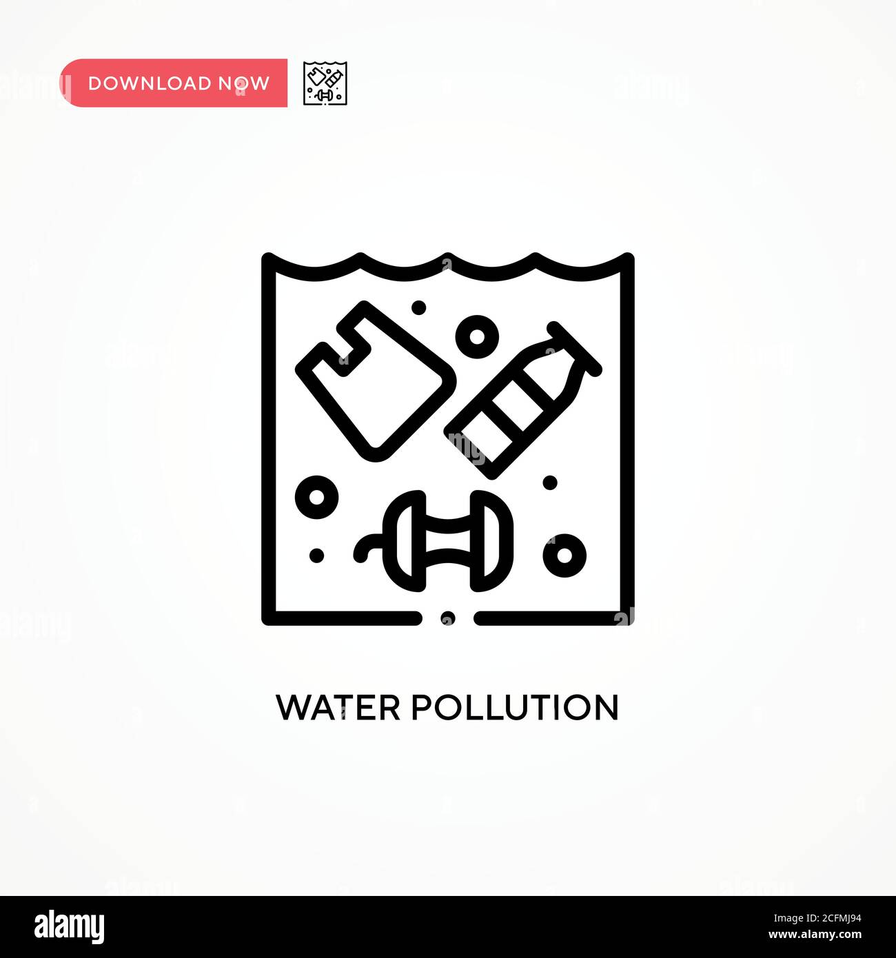 Water pollution vector icon. Modern, simple flat vector illustration ...