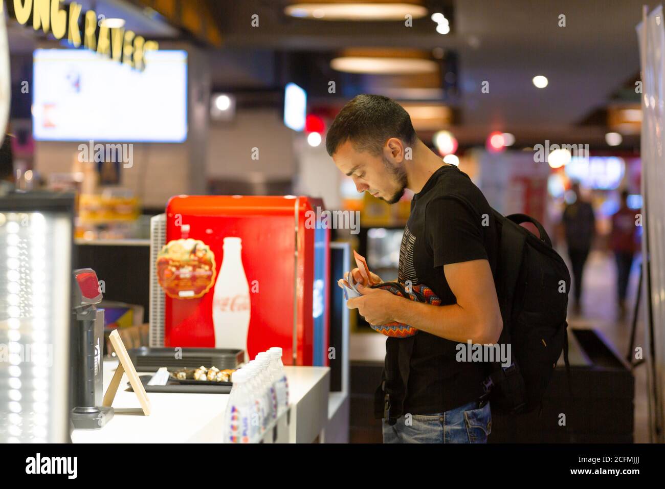 Pay cashier outdoor hi-res stock photography and images - Alamy