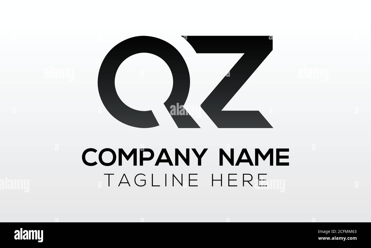 Initial letter QZ logo design with modern business typography vector ...