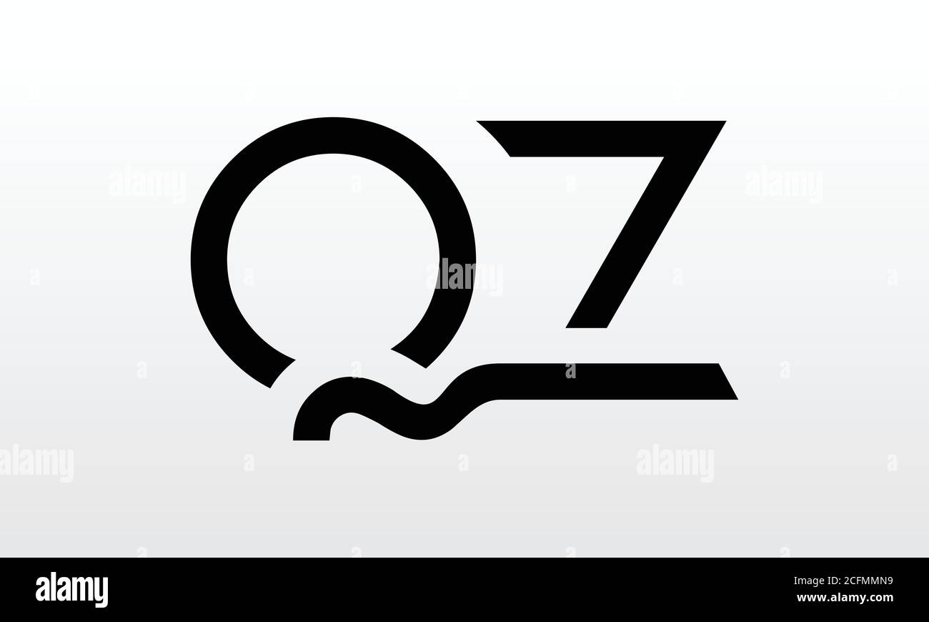 Initial letter QZ logo design with modern business typography vector ...