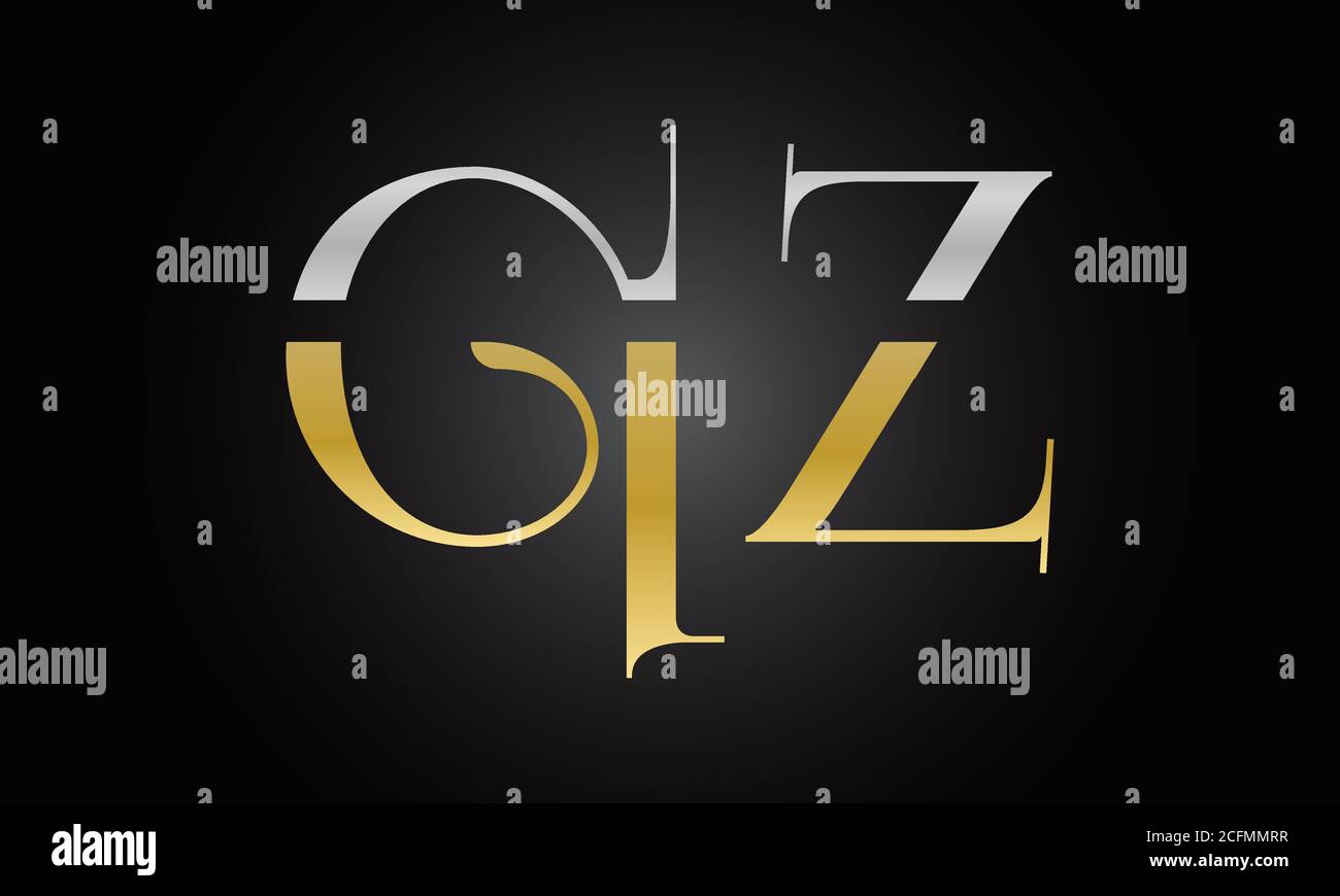 Initial letter QZ logo design with modern business typography vector ...