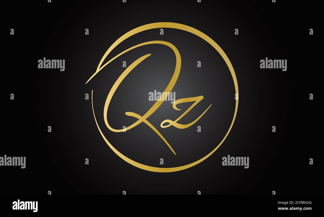 Initial letter QZ logo design with modern business typography vector ...