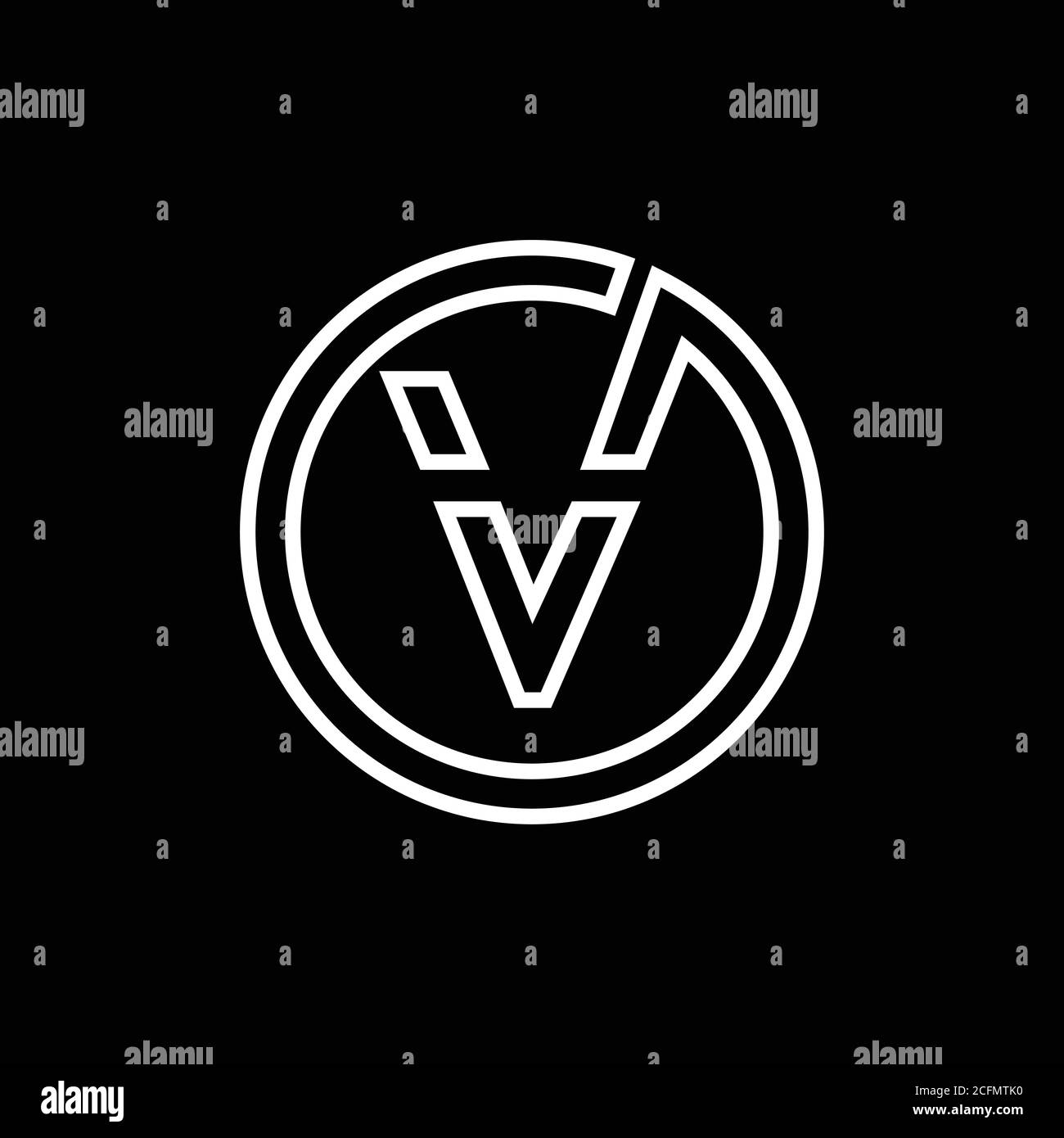 Initial Letter V Logo With Creative Circle Monogram Business Typography ...