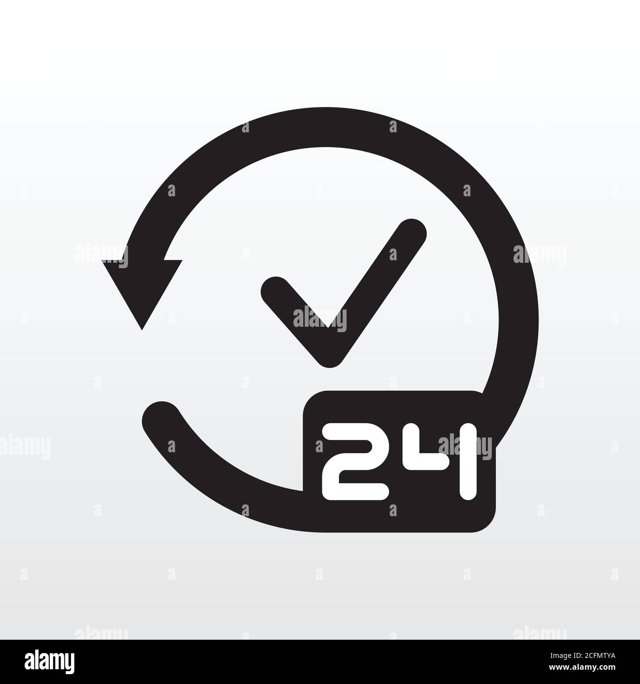 24 Hours service online vector icon design. Non stop working service ...