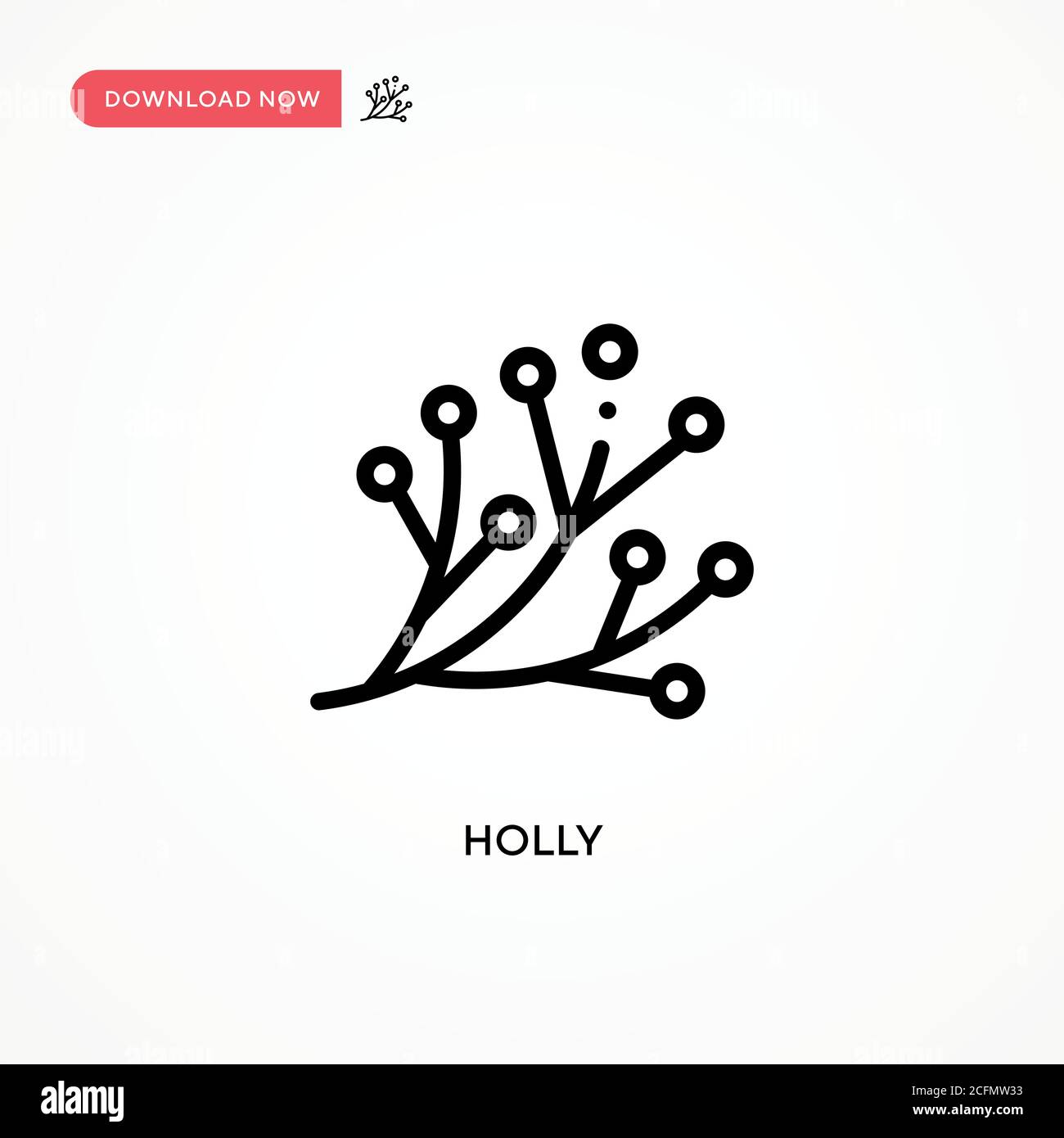Holly vector icon. Modern, simple flat vector illustration for web site ...