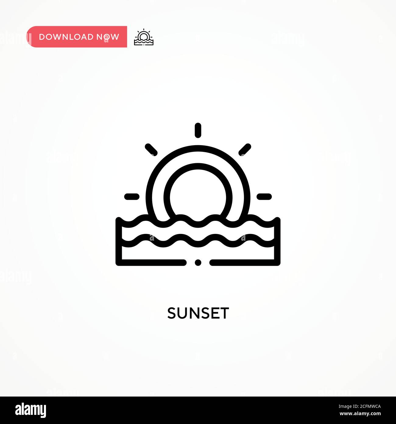 Sunset vector icon. Modern, simple flat vector illustration for web ...