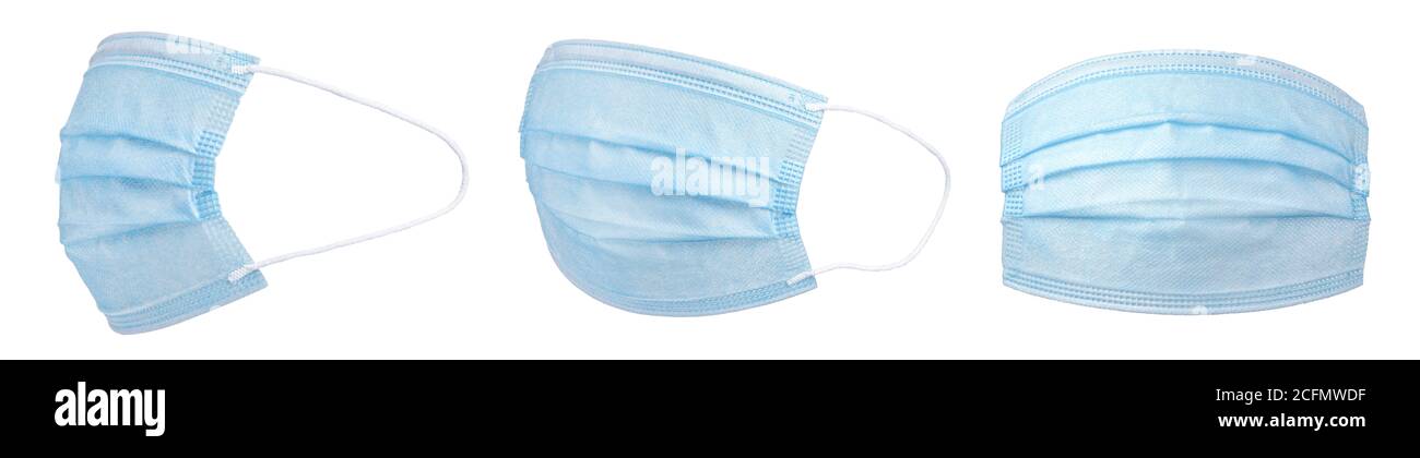 Personal protective equipment, PPE, medical face mask shown from ...