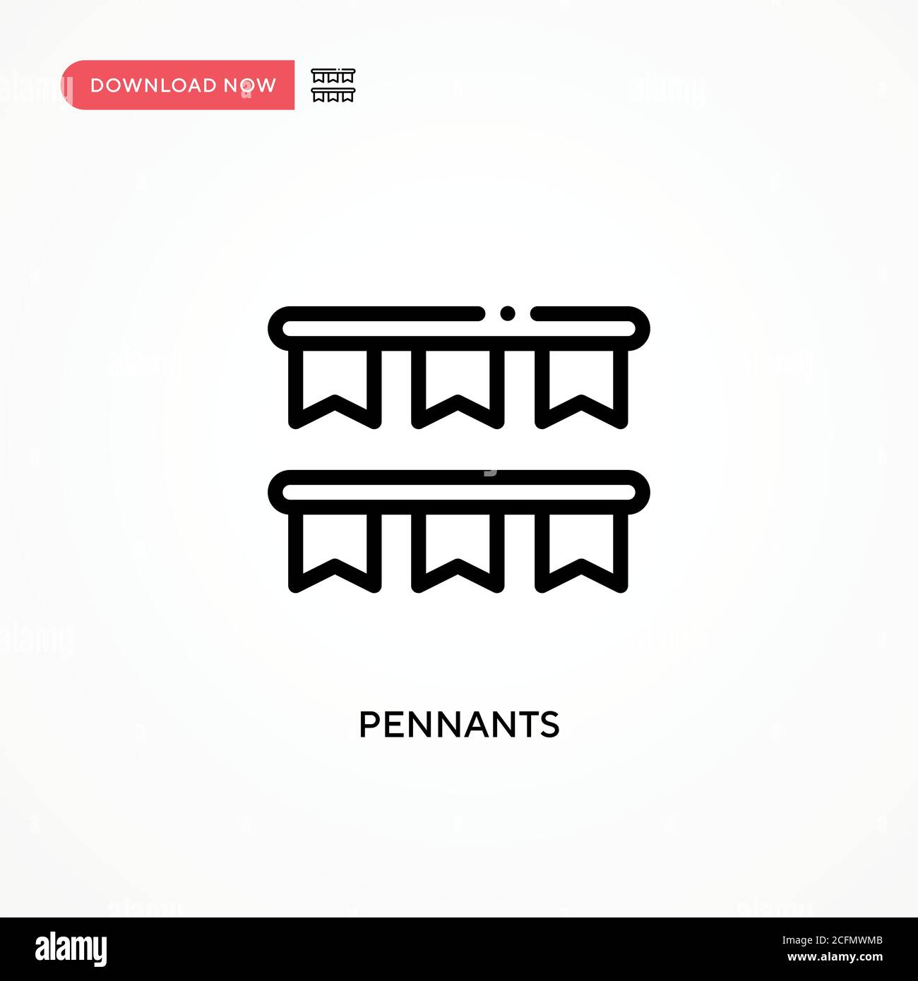 Pennants vector icon. Modern, simple flat vector illustration for web site or mobile app Stock ...