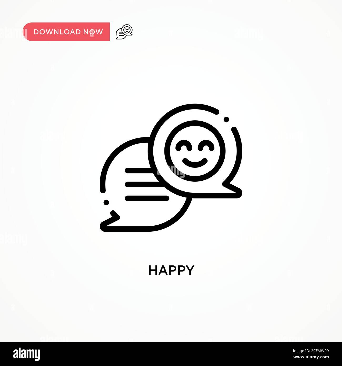 Happy vector icon. Modern, simple flat vector illustration for web site ...