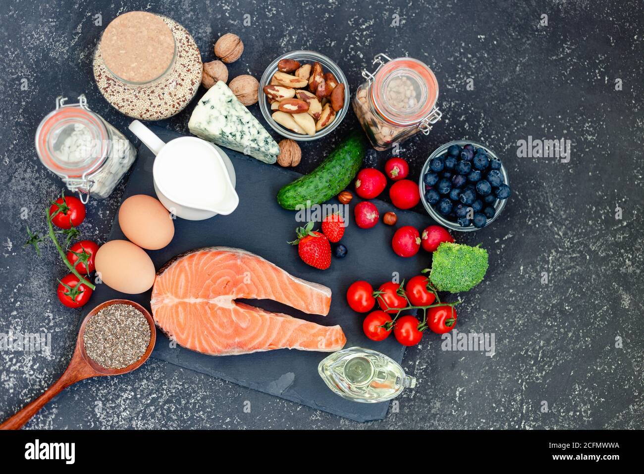 Keto diet food ingredients. Healthy eating food low carb keto ketogenic ...