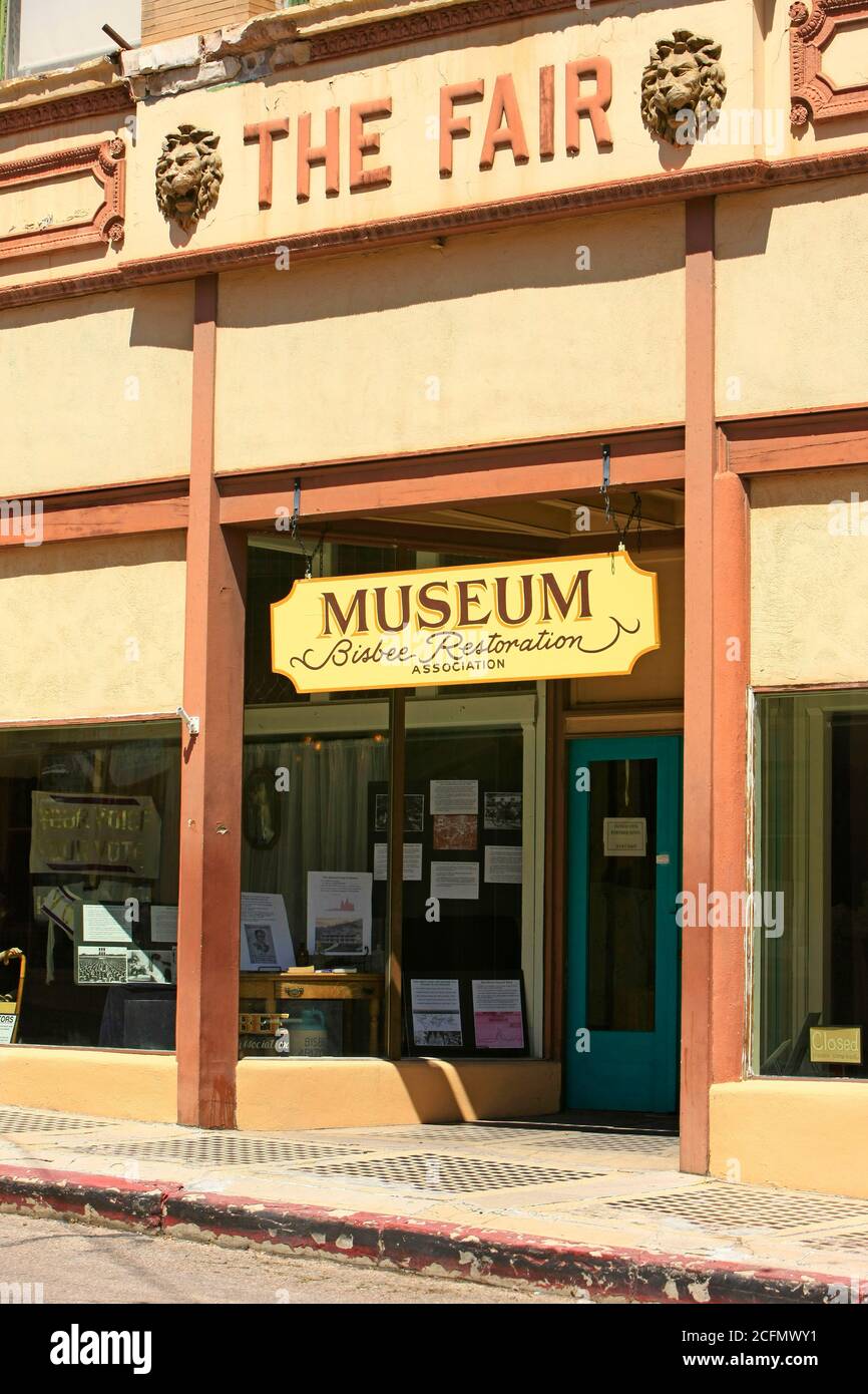 Outside the Bisbee Restoration Museum on Main Street in downtown Old ...