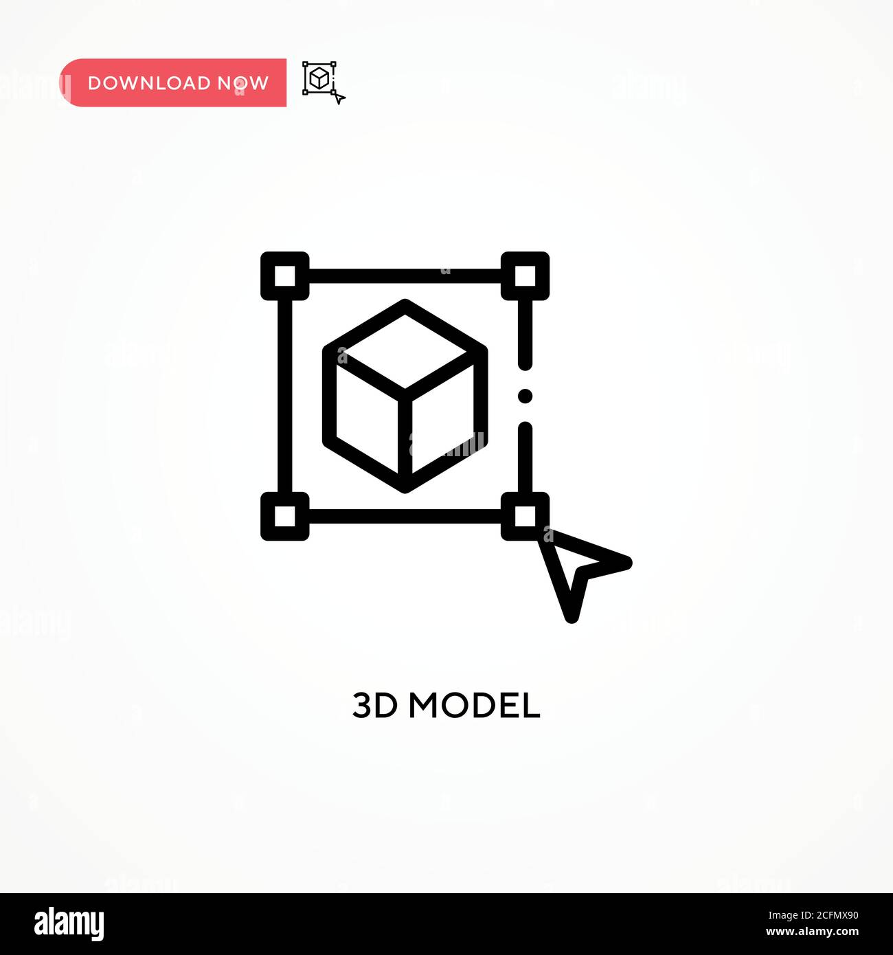 3d model vector icon. Modern, simple flat vector illustration for web ...