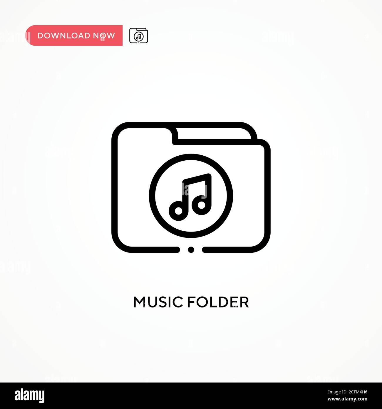 Music folder vector icon. Modern, simple flat vector illustration for ...