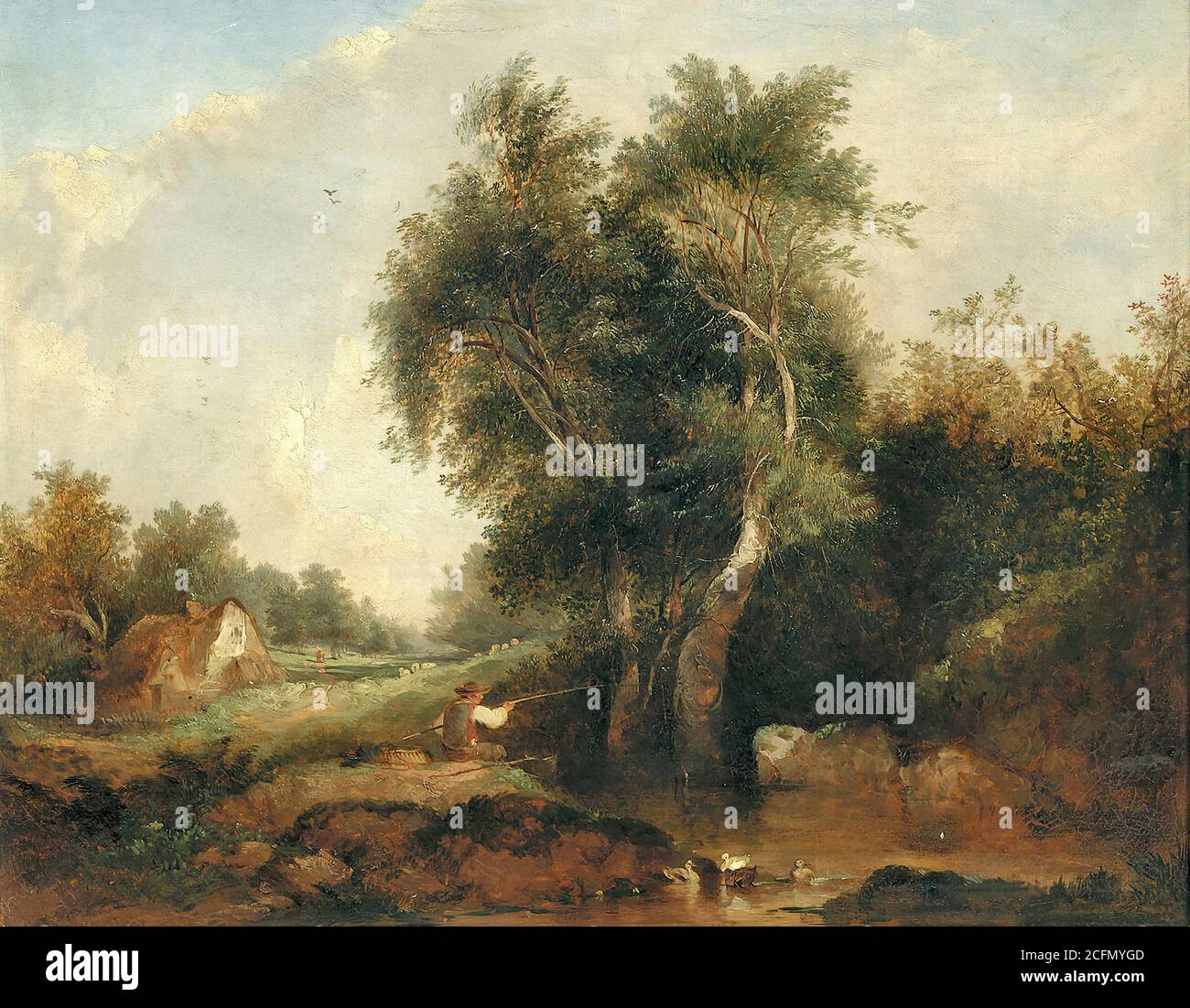 Williams Edward Charles - Landscape with Fisherman - British School ...