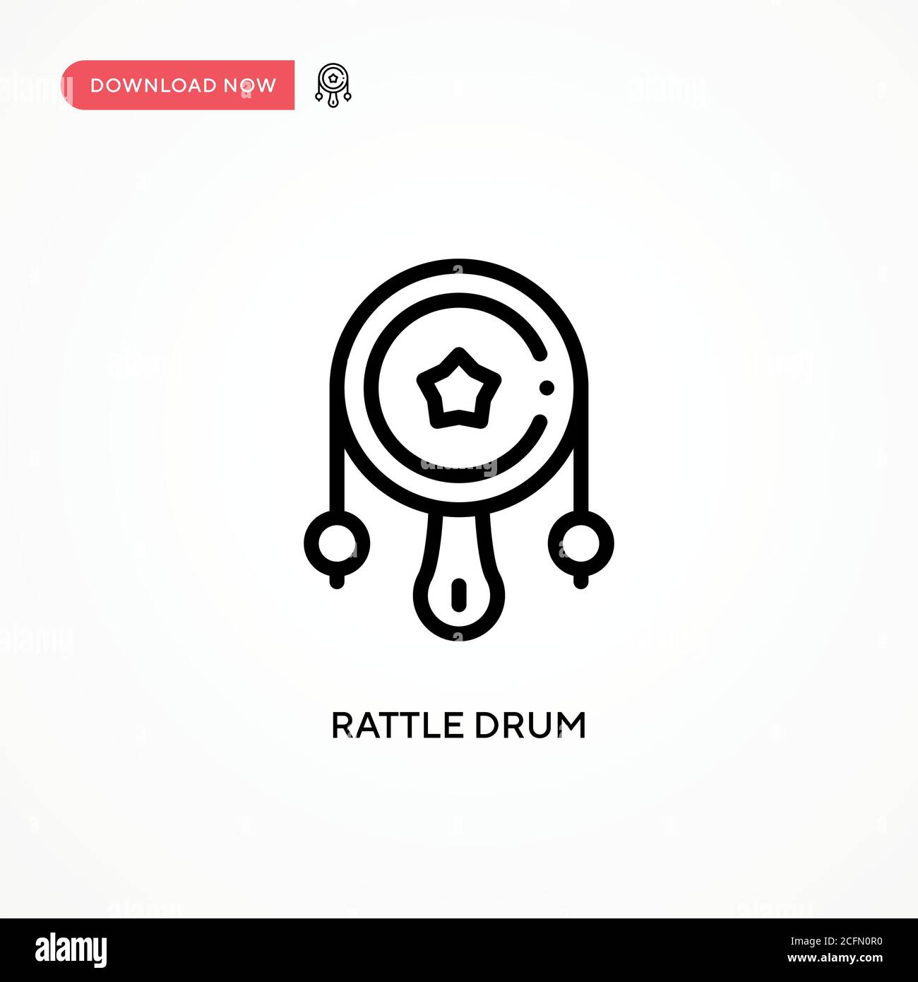 Rattle drum vector icon. Modern, simple flat vector illustration for web site or mobile app ...