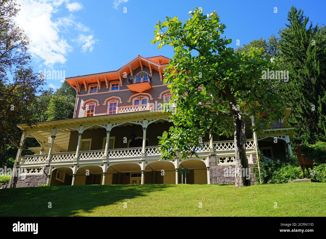 JIM THORPE, PA -30 AUG 2020- View of the historic Asa Packer Mansion in ...