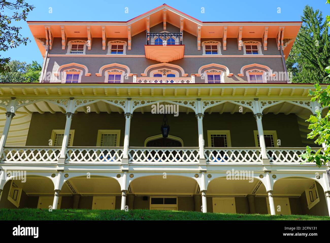 JIM THORPE, PA -30 AUG 2020- View of the historic Asa Packer Mansion in ...