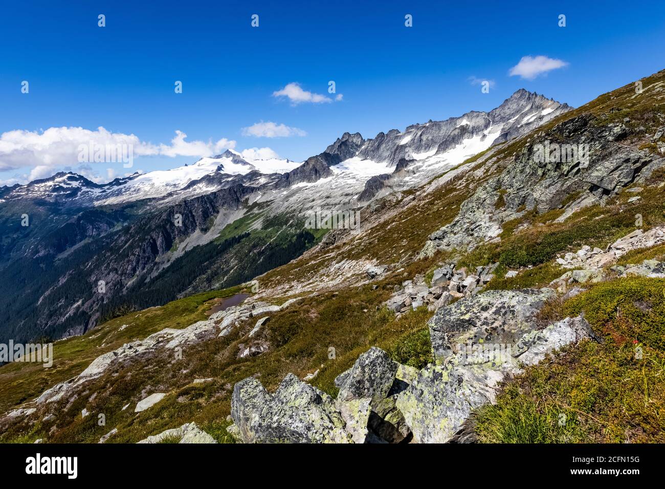 Forbidden Peak, Mount Torrent, and Eldorado Peak viewed from the Sahale ...