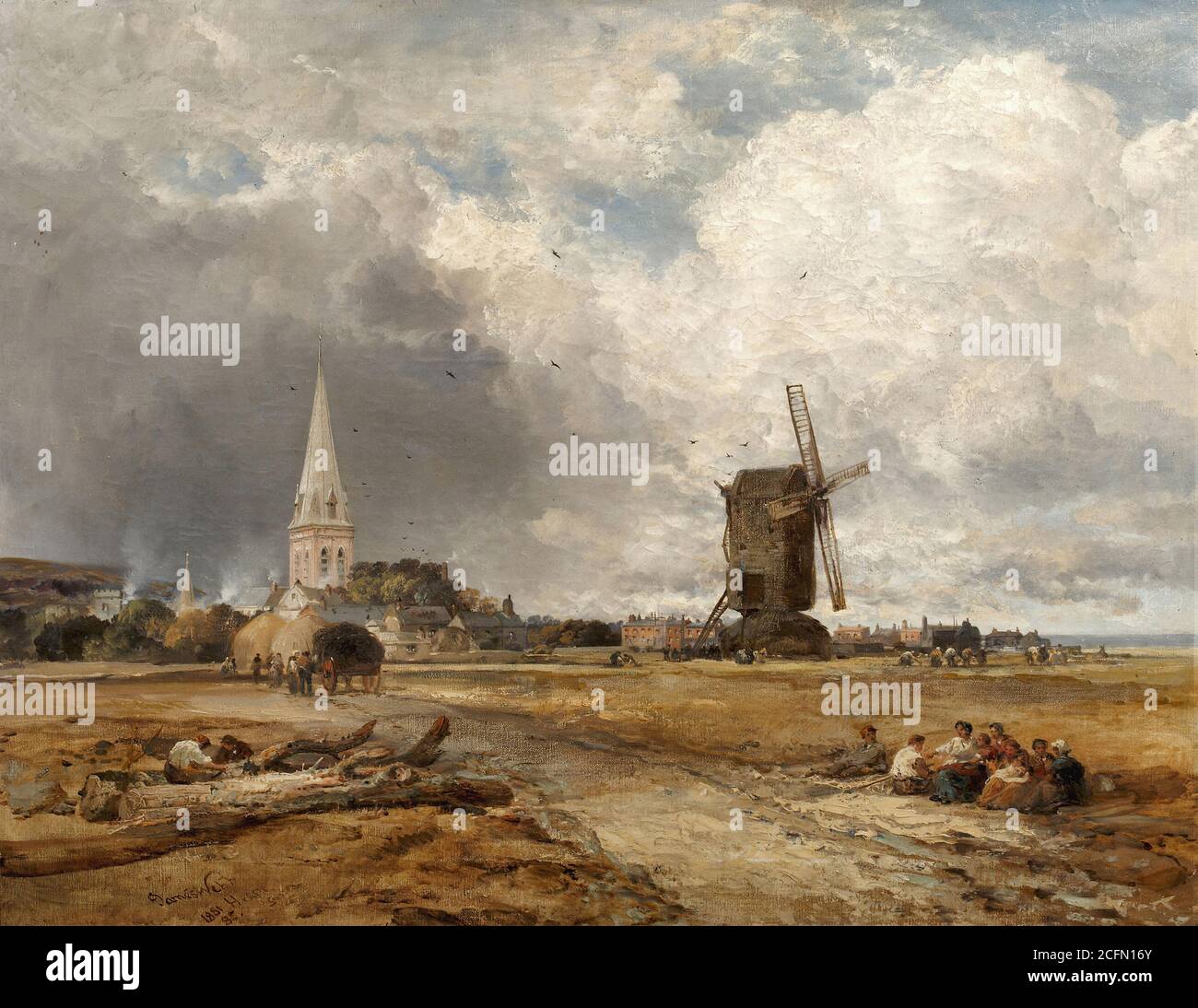 Webb James - View of Heene Sussex with Church and MILL - British School ...