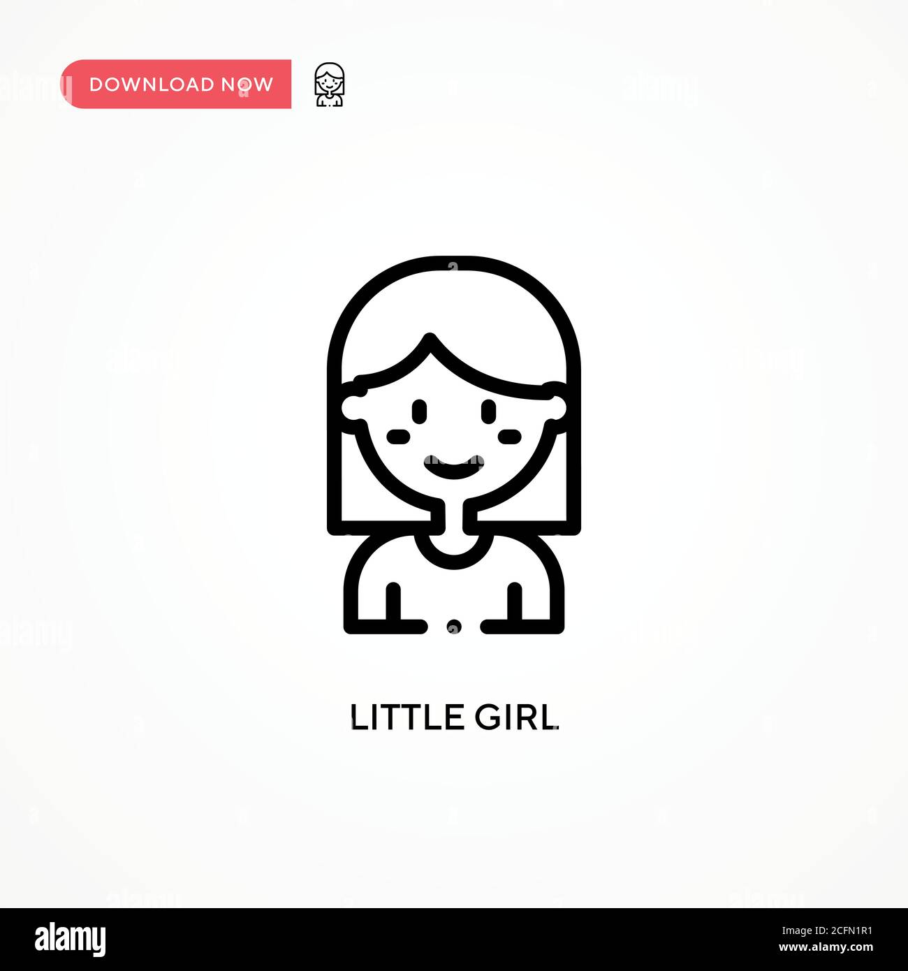 Little girl vector icon. Modern, simple flat vector illustration for ...