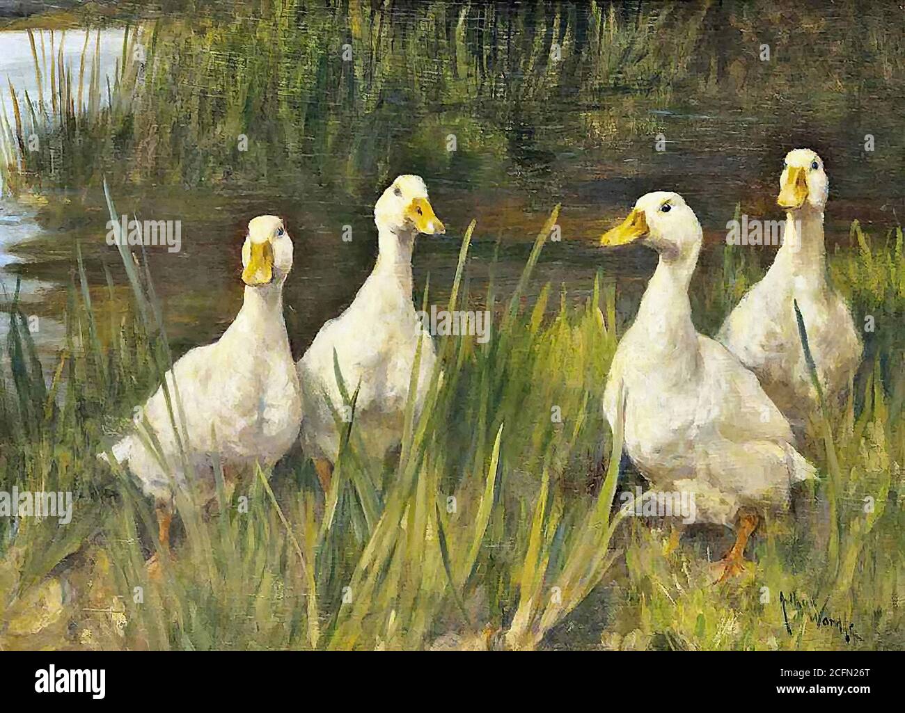 Wardle Arthur - Geese on a Summerday - British School - 19th Century ...
