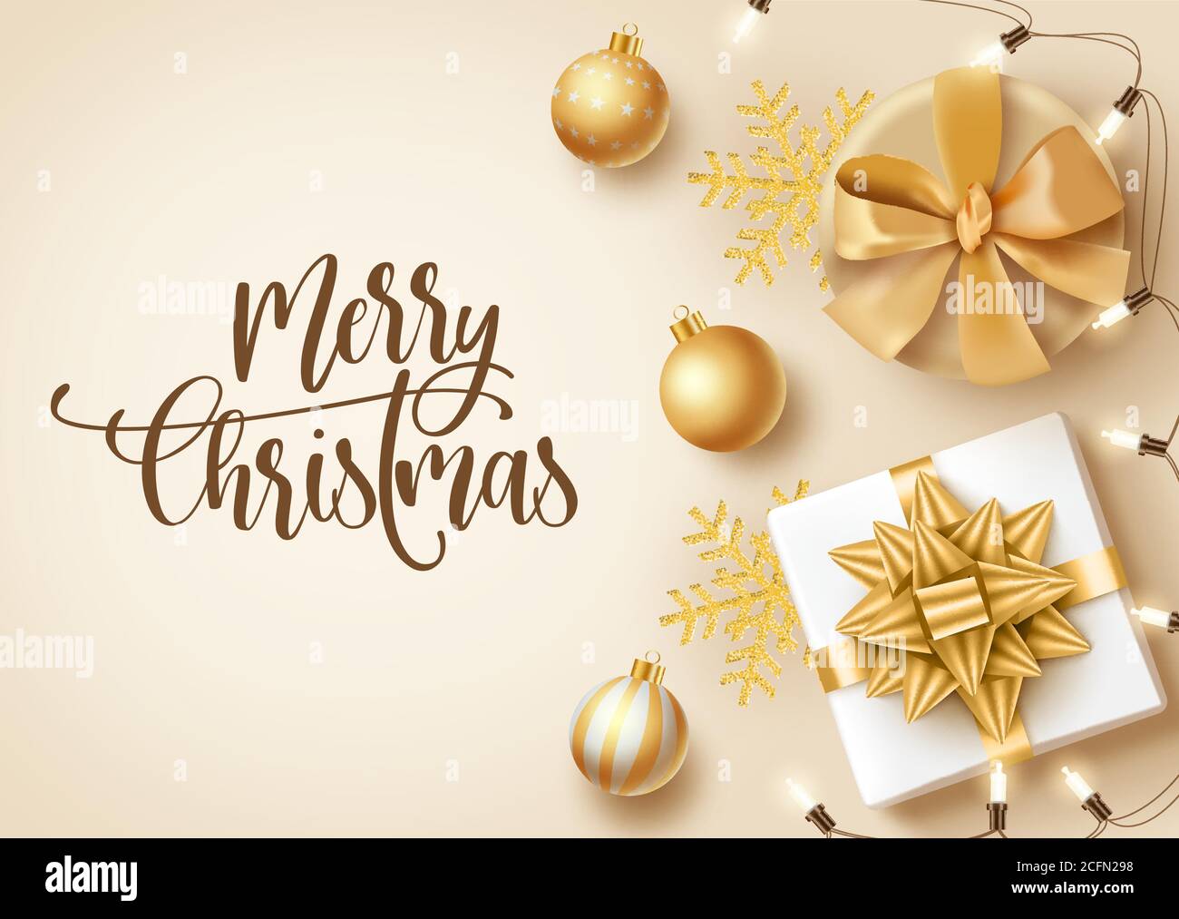 Christmas elegant vector banner template. Merry christmas text with ...