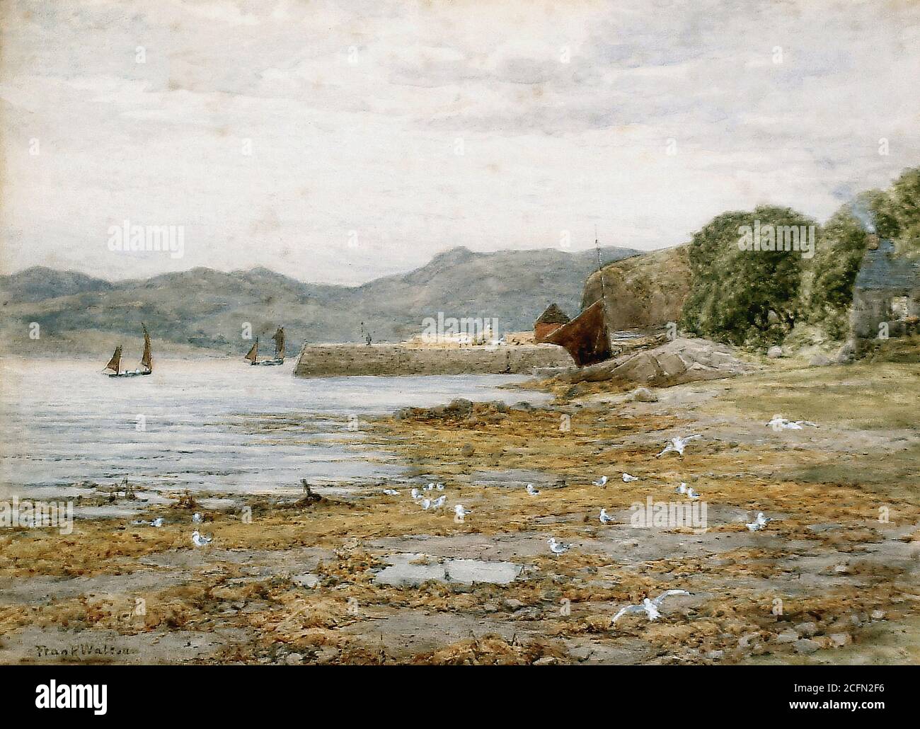 Walton Frank - the Pier at Gairloch Ross-Shire - British School - 19th ...