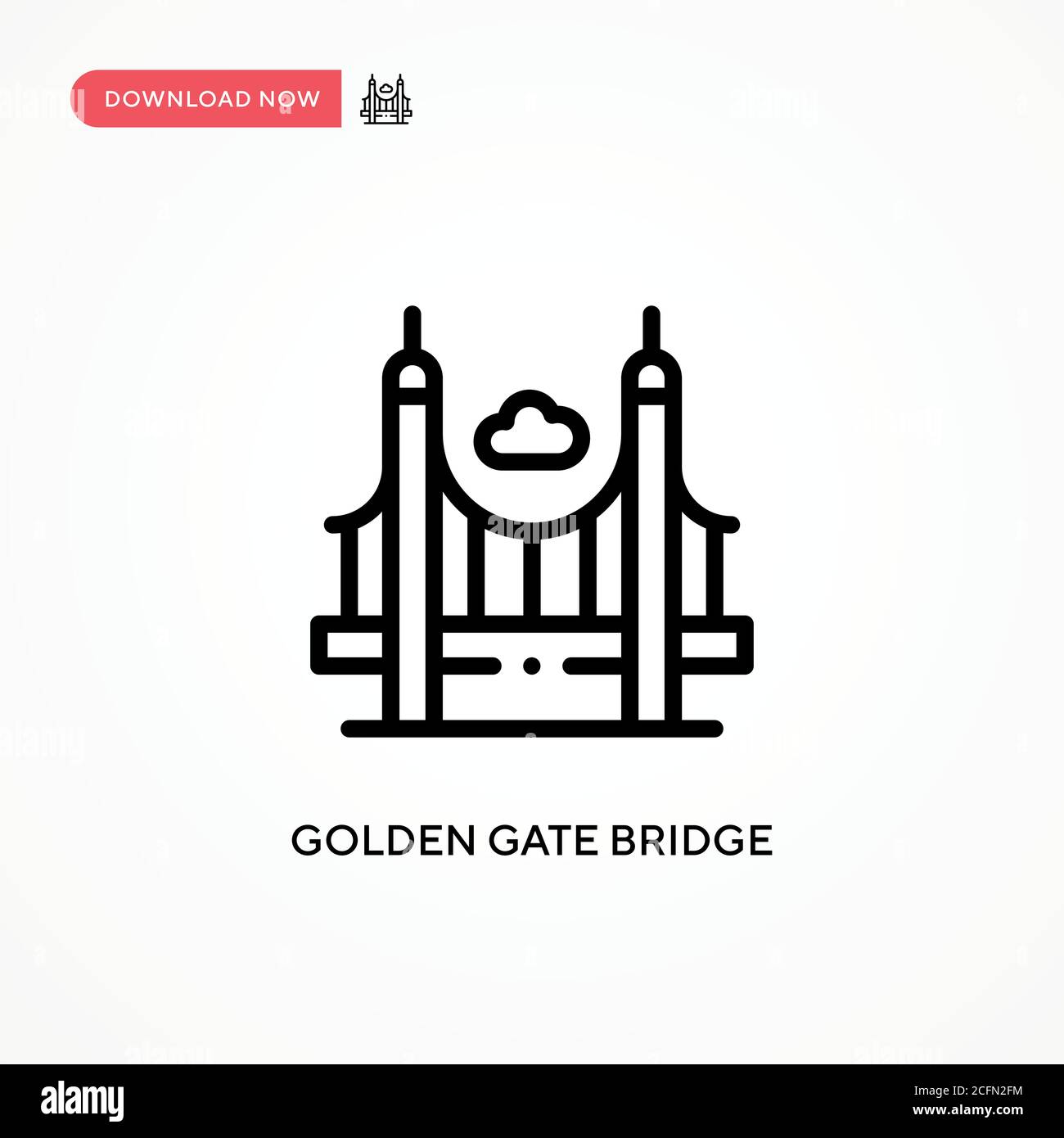 Golden gate bridge vector icon. Modern, simple flat vector illustration ...