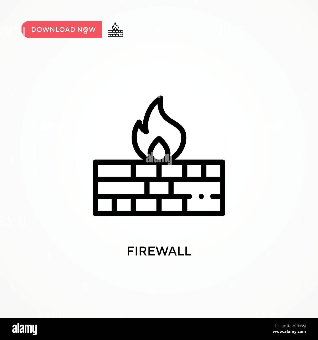 Firewall vector icon. Modern, simple flat vector illustration for web ...