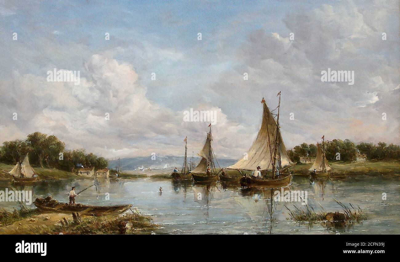 Vickers I. Alfred - River Scene - British School - 19th Century Stock ...