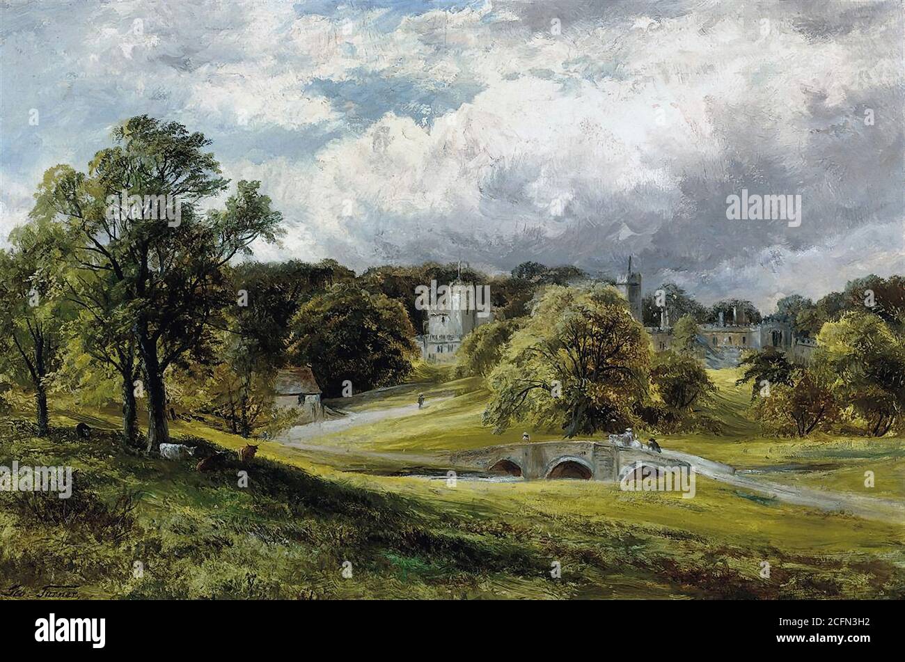 Turner George - Haddon Hall - British School - 19th Century Stock Photo ...