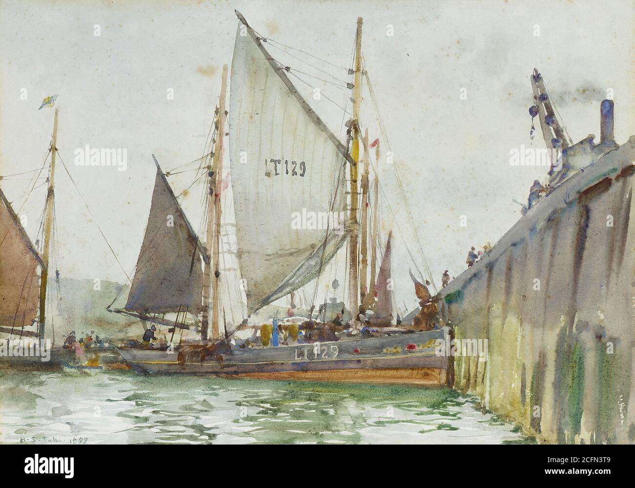 Tuke Henry Scott - a Lowestoft Trawler Coming Alongside the Quay ...