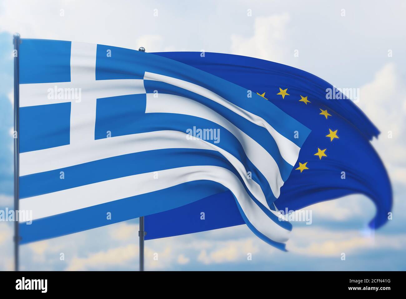 Closeup greece europe union flag hi-res stock photography and images ...