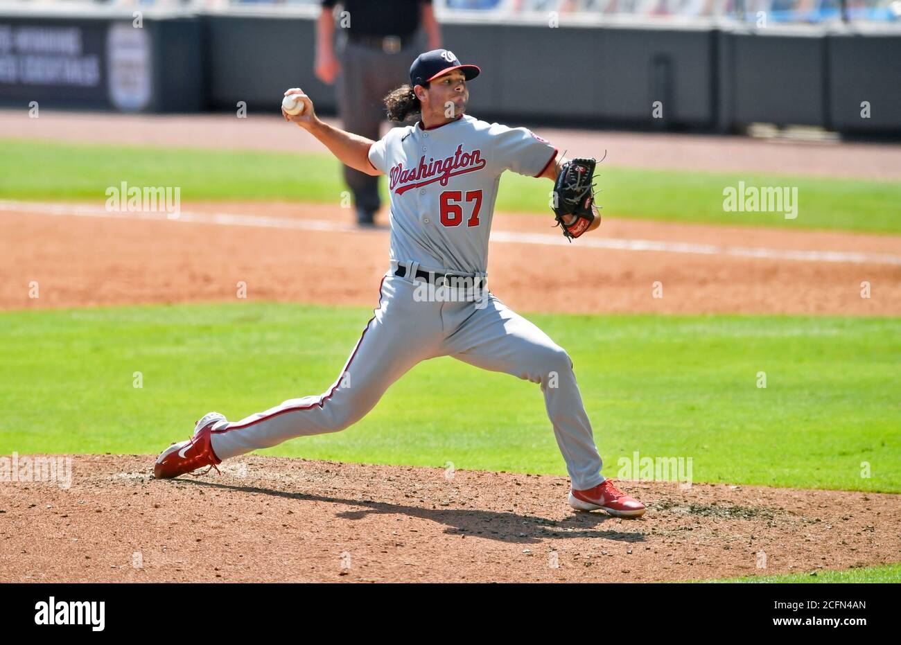 Atlanta, GA, USA. 06th Sep, 2020. Nationals pitcher Kyle Finnegan ...