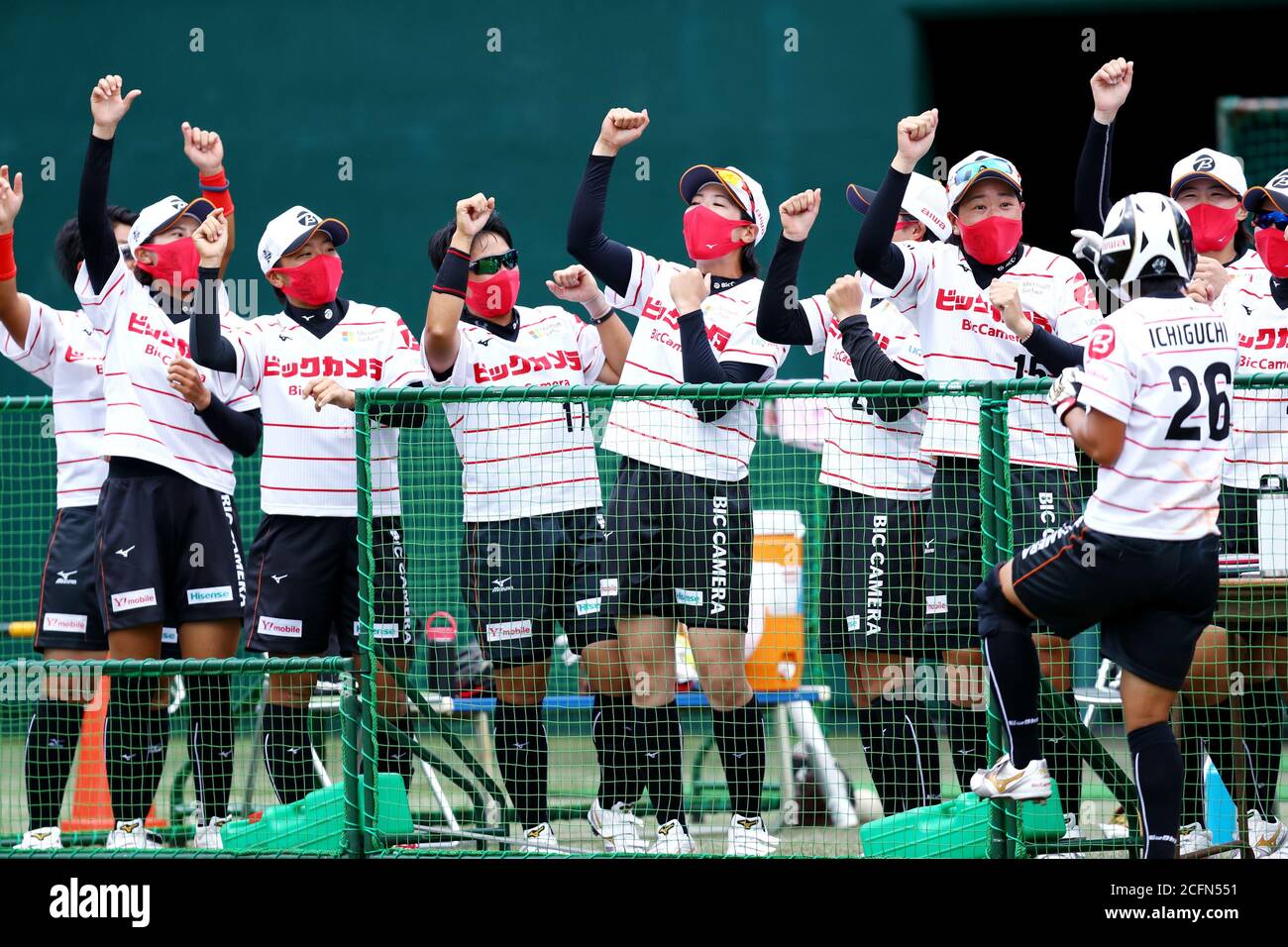 Kanagawa, Japan. 6th Sep, 2020. Bic Camera Bee Queen team group ...