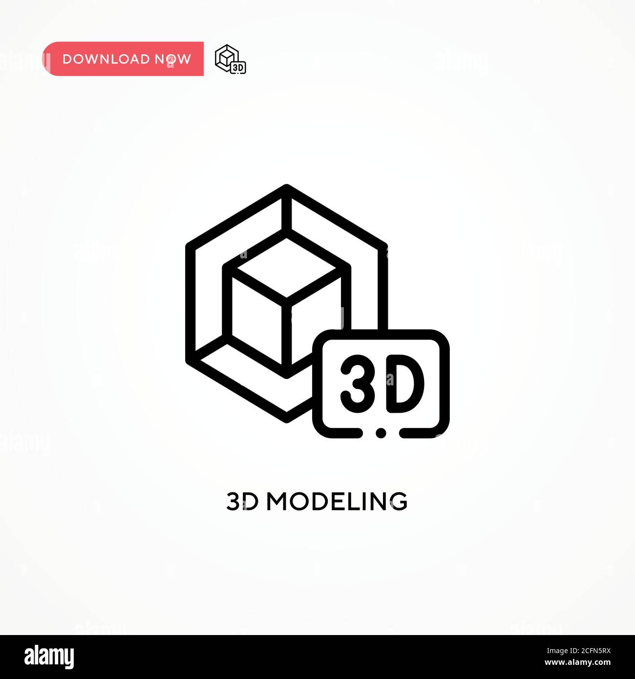3d modeling vector icon. Modern, simple flat vector illustration for ...