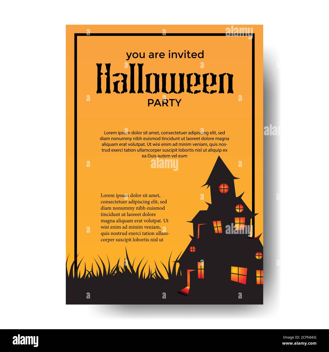 Halloween party poster banner invitation with 3d realistic vector ...