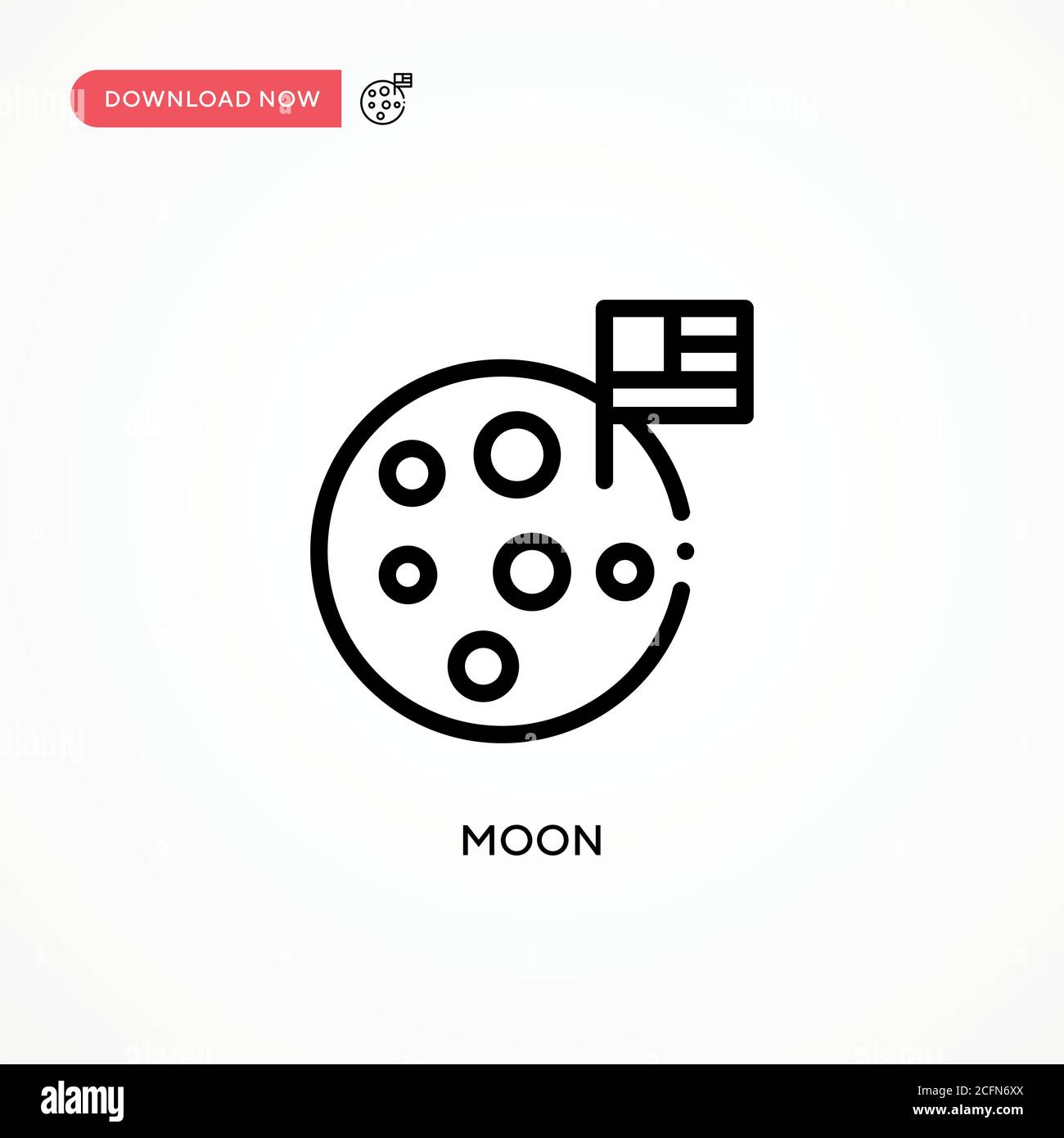 Moon vector icon. Modern, simple flat vector illustration for web site ...