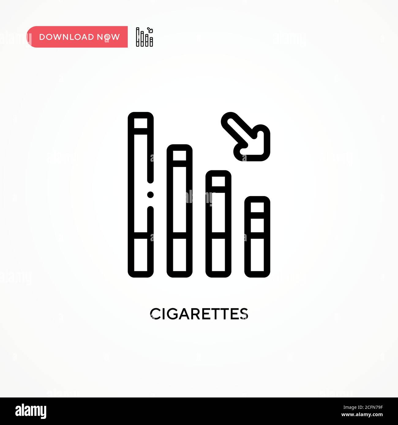 Cigarettes vector icon. Modern, simple flat vector illustration for web ...