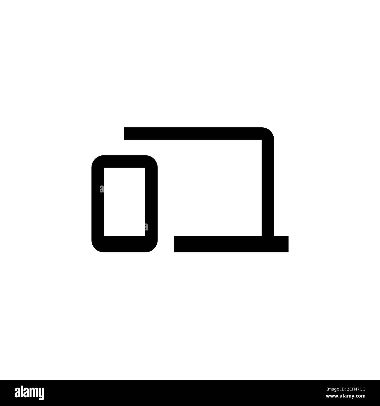 Devices icon. Laptop and smartphone. Phonelink. Gadget service. Vector ...
