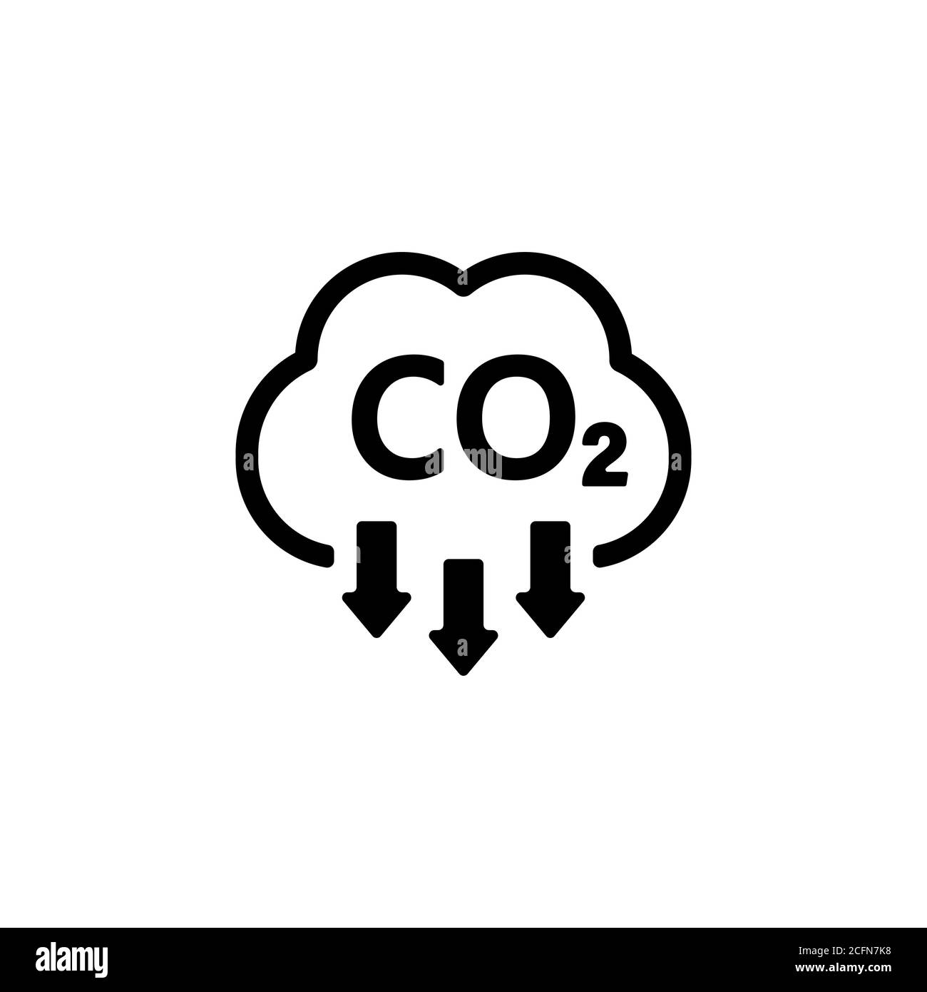 Co2 Icon Carbon Dioxide Emissions Reduction Sign Vector On Isolated White Background Eps 10