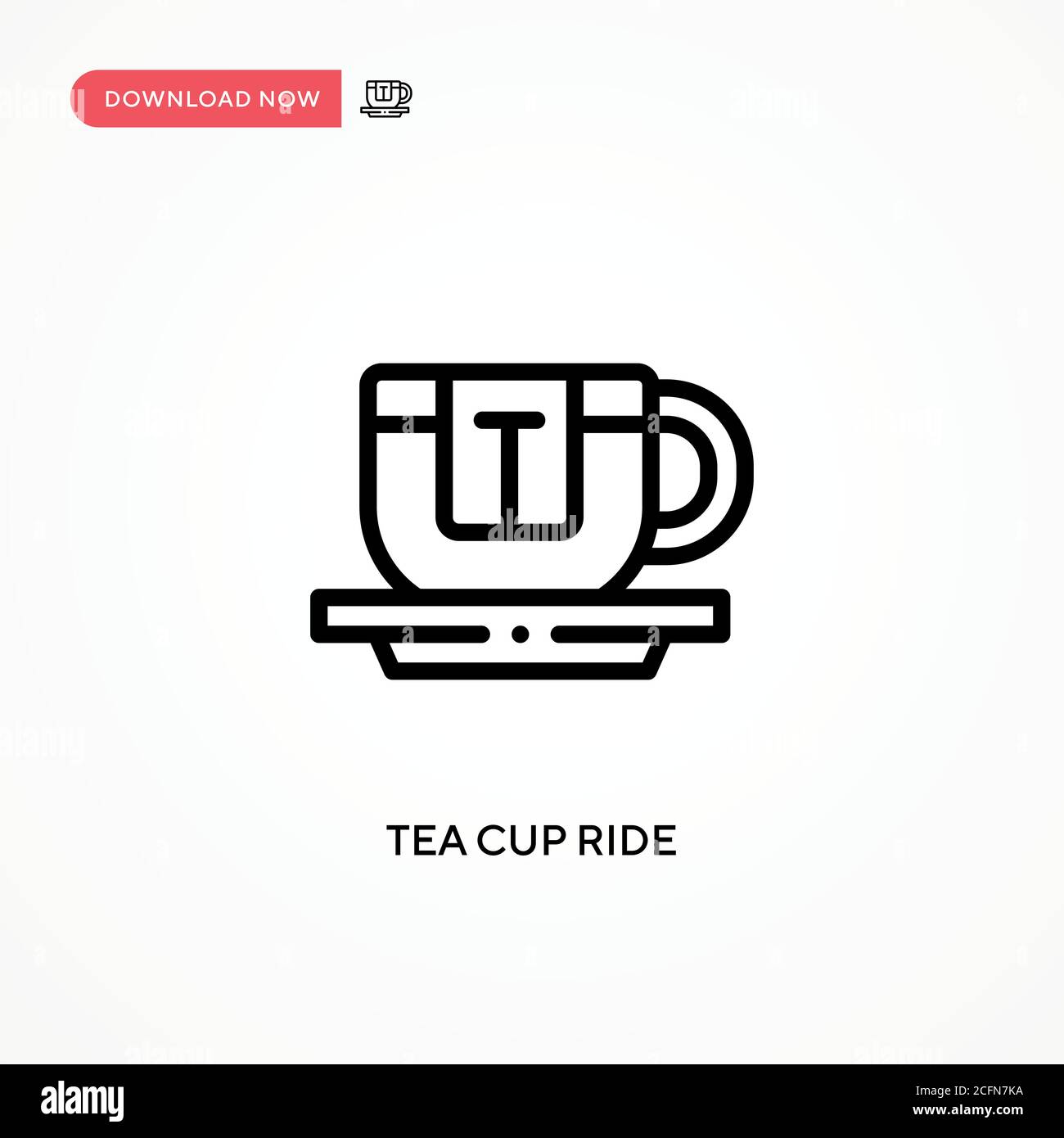 Tea cup ride vector icon. Modern, simple flat vector illustration for ...