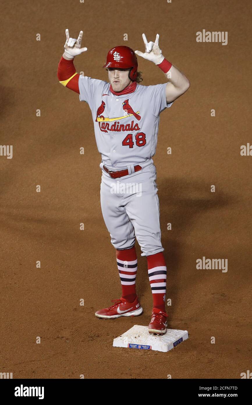 Chicago, United States. 06th Sep, 2020. St. Louis Cardinals center ...