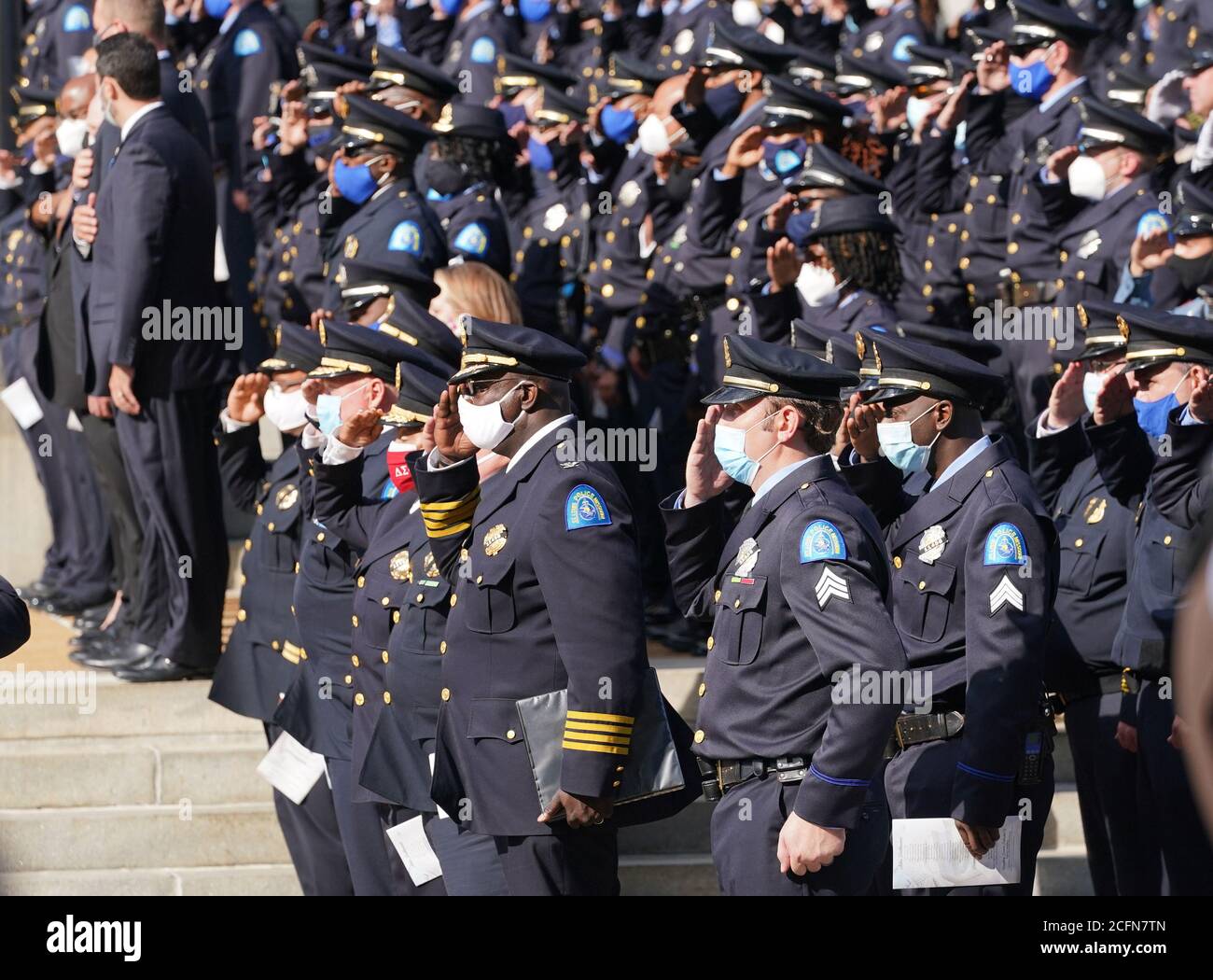 St Louis United States 06th Sep 2020 Police Officers Salute The